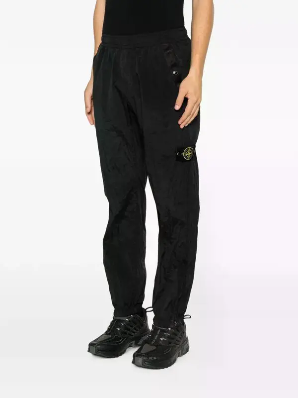 Stone Island Logo-patch Crinkled Track Pants