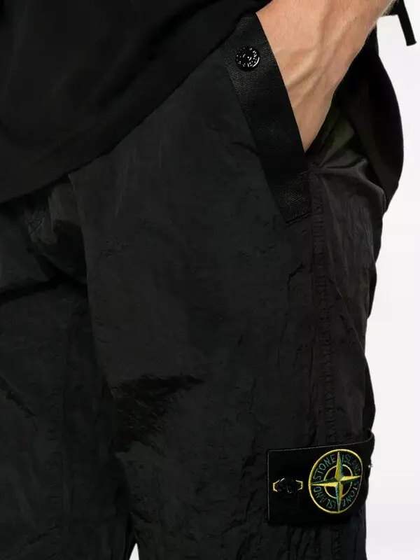 Stone Island Logo-patch Crinkled Track Pants