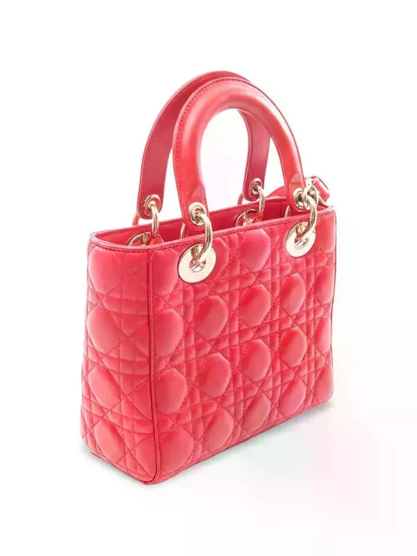 Dior Lady Leather Tote Bag - Red