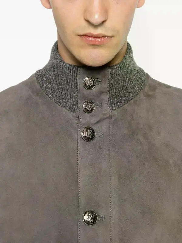 Brunello Cucinelli Suede-panel Ribbed Jacket