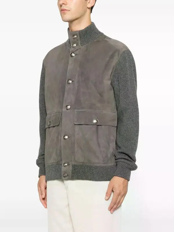 Brunello Cucinelli Ribbed Suede Panel Jacket