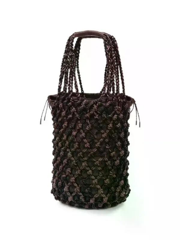ALYSI Knotted Mesh Shoulder Bag - Brown