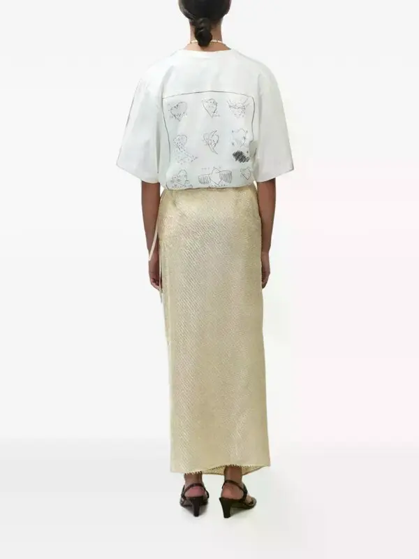ALYSI Plumetis-effect Wrap Maxi Skirt