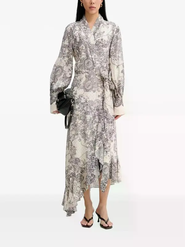 BLUGIRL Lace-print Ruffled Asymmetric Dress