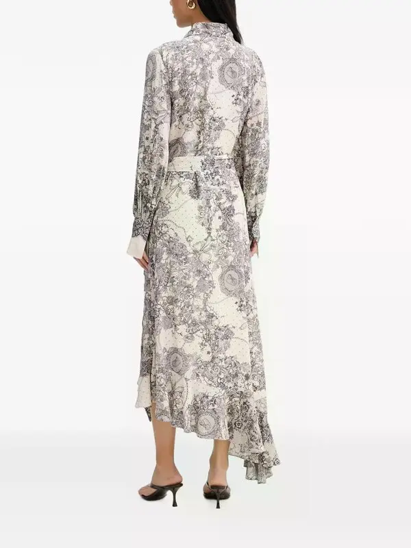 BLUGIRL Lace-print Ruffled Asymmetric Dress