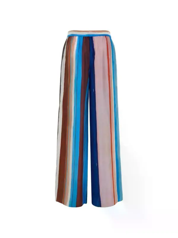 Fendi Stripe-print Silk Palazzo Pants
