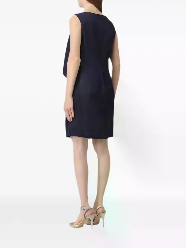 Ralph Lauren Navy Draped Logo-button Mini Dress - Blue