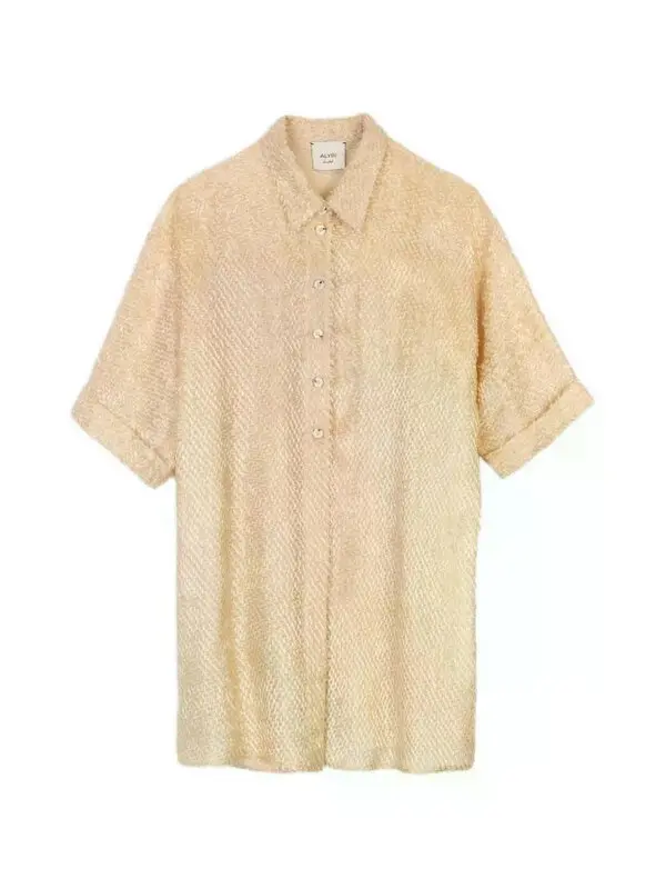 ALYSI Plumetis Short Sleeve Shirt - Neutrals
