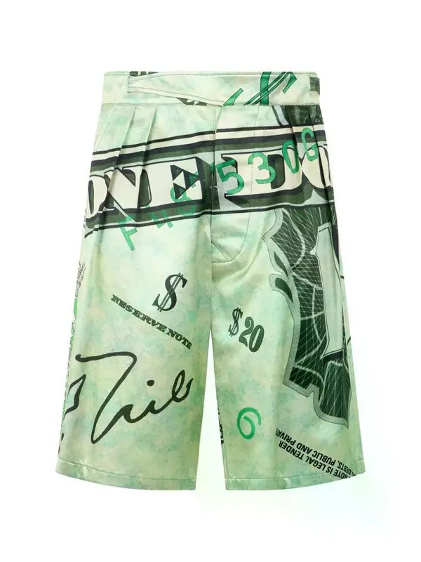 Moschino Graphic-print Pleated Shorts - Green