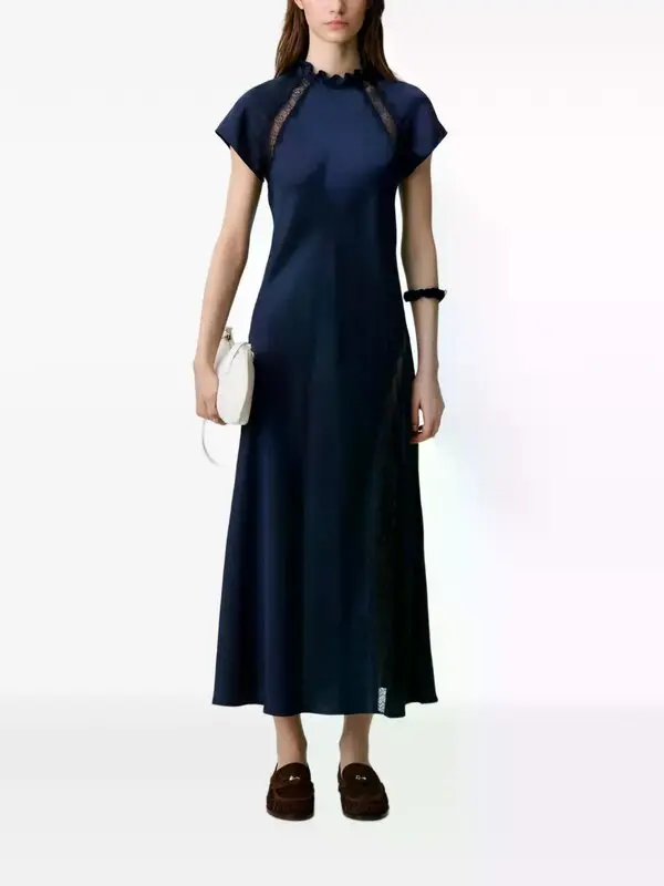 Claudie Pierlot Lace-trim Ruffled Maxi Dress