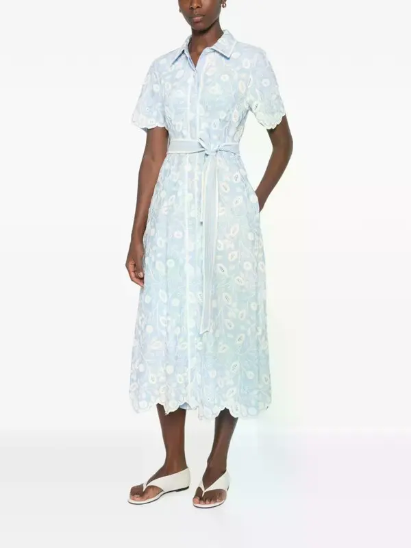Simkhai Audria Eyelet-embroidered Midi Dress - Blue