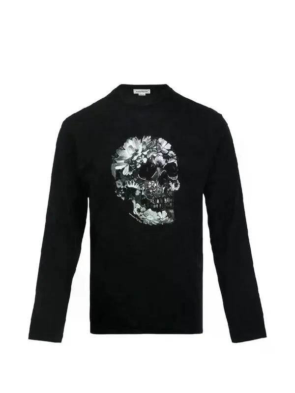 Alexander McQueen Skull Floral-print Long-sleeve T-shirt