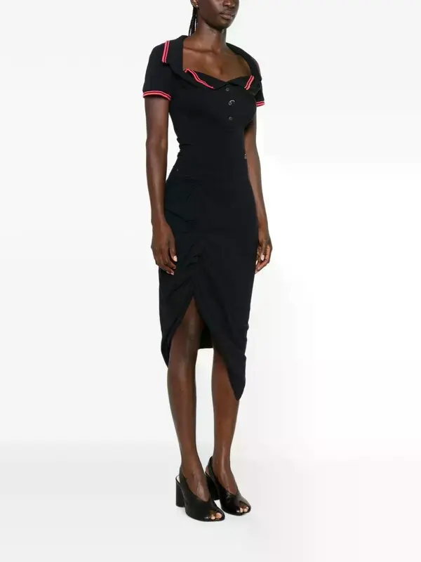 VIVIENNE WESTWOOD Long Monday Pulling Asymmetric Hem Midi Dress - Blue