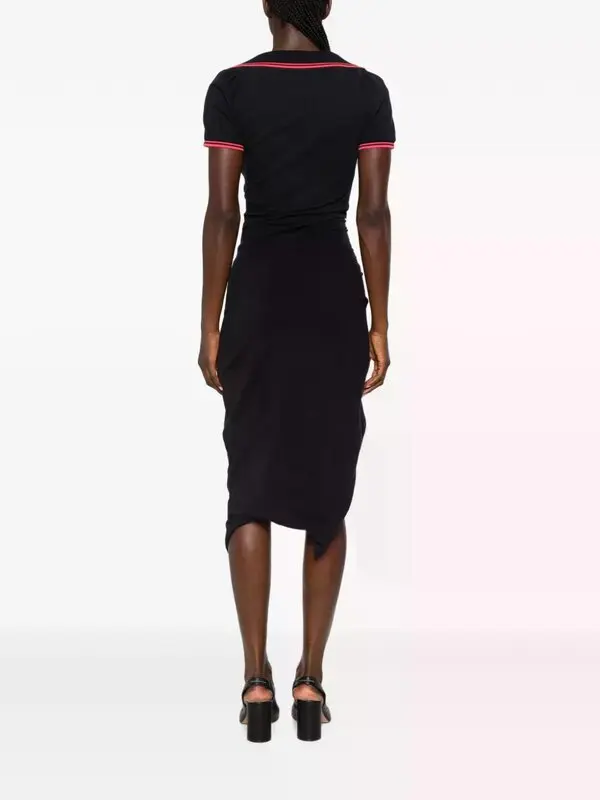 VIVIENNE WESTWOOD Long Monday Pulling Asymmetric Hem Midi Dress - Blue
