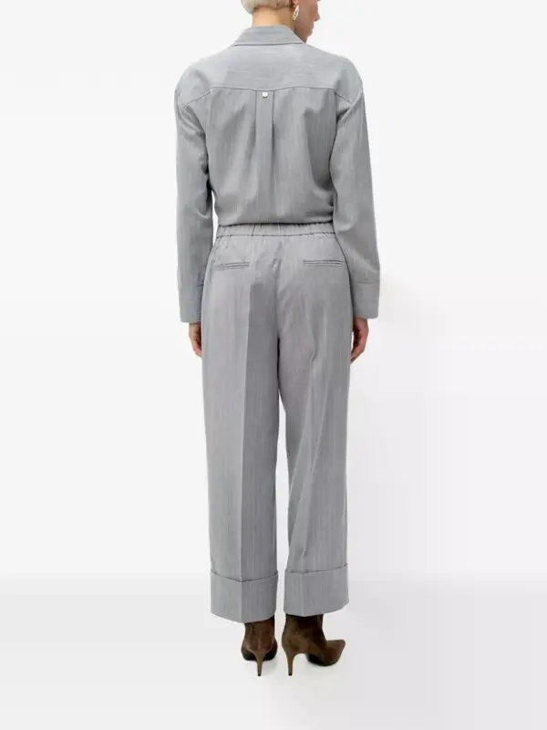 Liu Jo Pinstripe-pattern Turn-up Cigarette Straight Trousers