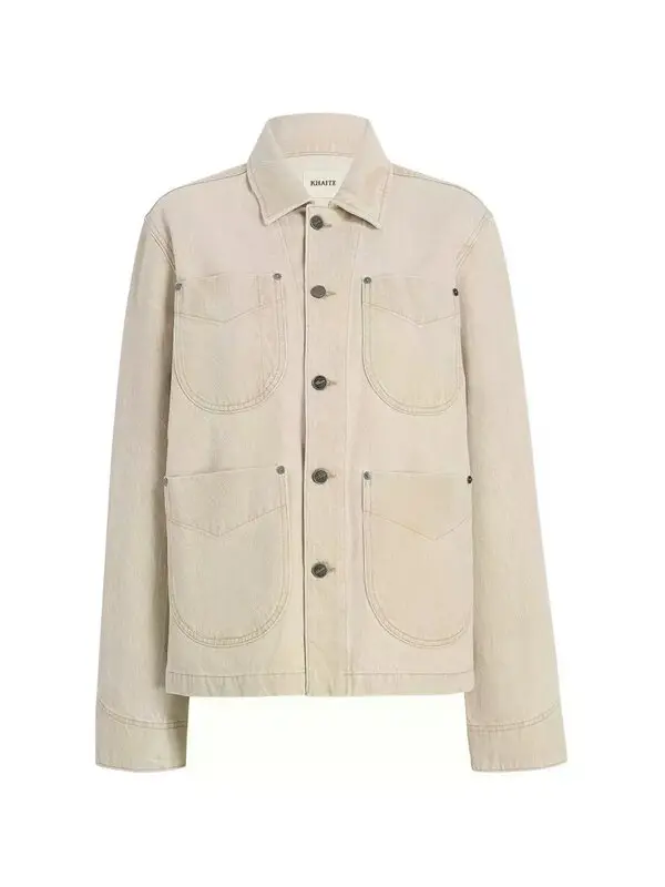 Khaite Wyatt Denim Chore Jacket - Neutrals