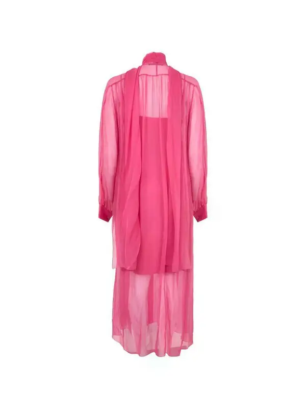 Alberta Ferretti Sheer Silk Midi Dress