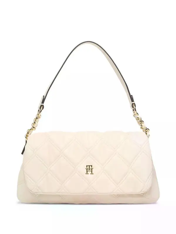 Tommy Hilfiger Quilted Finish Logo Plaque Shoulder Bag