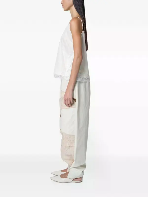 MULLER OF YOSHIOKUBO Lace-trimmed V-neck Sleeveless Top