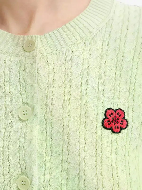 Kenzo Boke Flower Cable-knit Cardigan