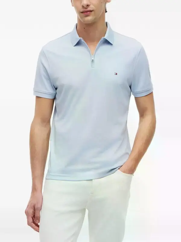 Tommy Hilfiger Zip-fastening Logo-patch Polo Shirt