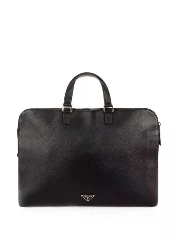 Prada Saffiano-leather Laptop Bag - Black