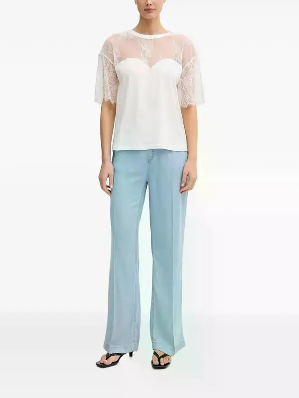 BLUGIRL Floral-appliqué Wide-leg Jeans