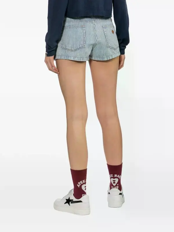 AAPE BY *A BATHING APE Logo-patched Striped Shorts