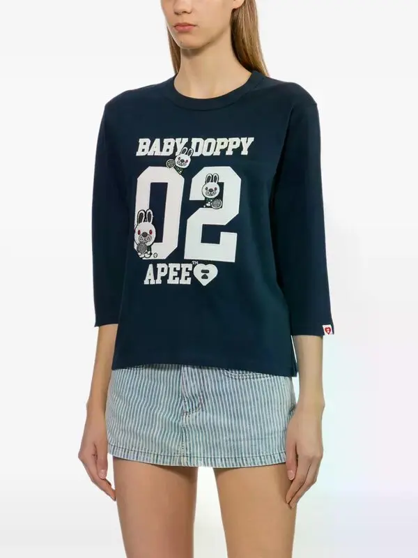 AAPE BY *A BATHING APE Logo Patch Crew Neck T-shirt