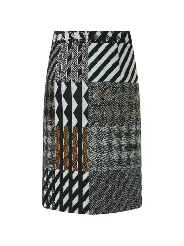 Moschino Patchwork Button-front Midi Skirt