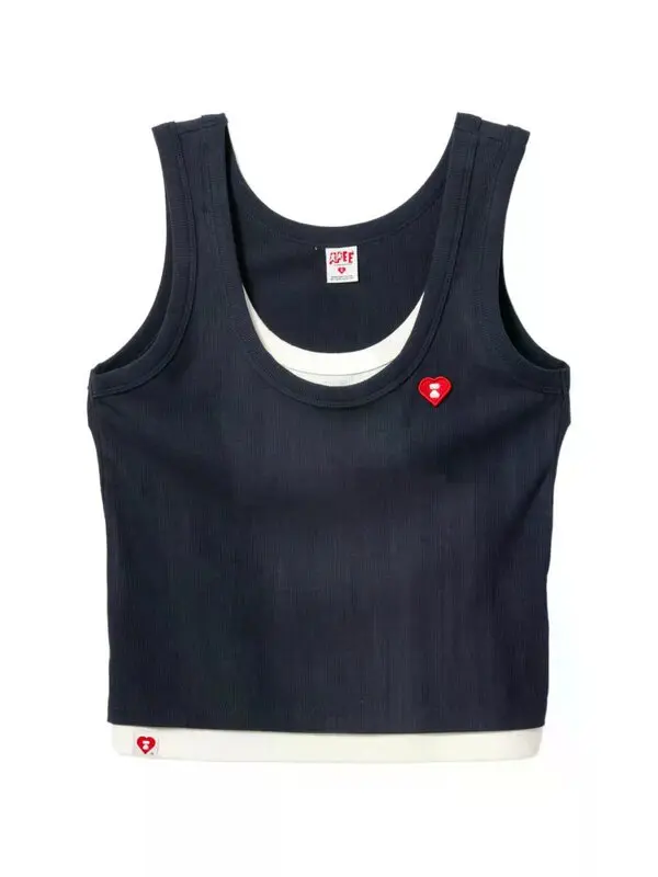 AAPE BY *A BATHING APE Apee™ A Bathing Ape® Navy Logo-print Crew Neck Vest Top - Blue