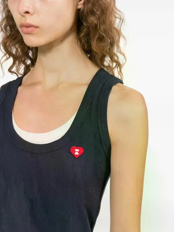 AAPE BY *A BATHING APE Apee™ A Bathing Ape® Navy Logo-print Crew Neck Vest Top