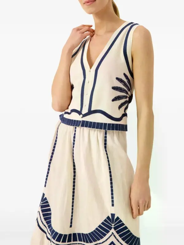 MARIE OLIVER Zahara Embroidered Sleeveless Top