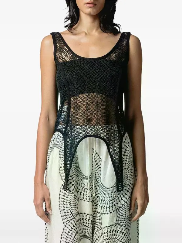 MULLER OF YOSHIOKUBO Spiderweb Sleeveless Tank Top - Black
