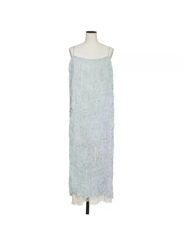 MULLER OF YOSHIOKUBO Textured Layered-hem Midi Dress - Blue