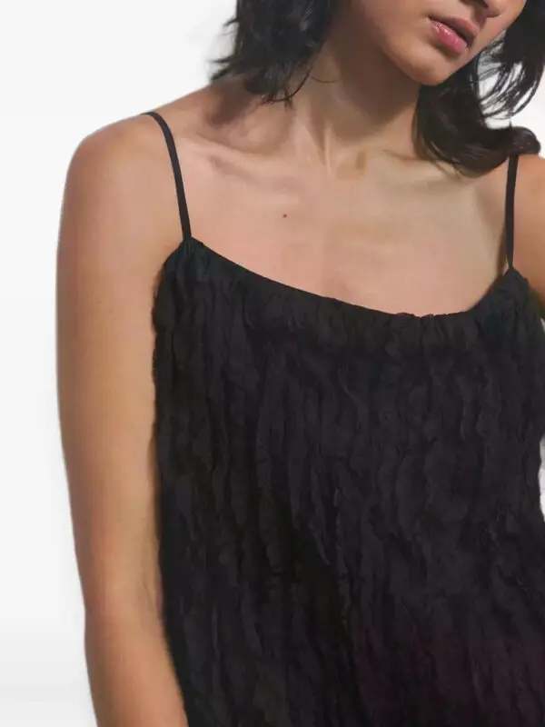 MULLER OF YOSHIOKUBO Textured Layered-hem Midi Dress