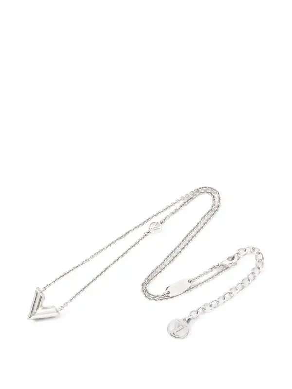 LOUIS VUITTON Essential V Necklace - Silver