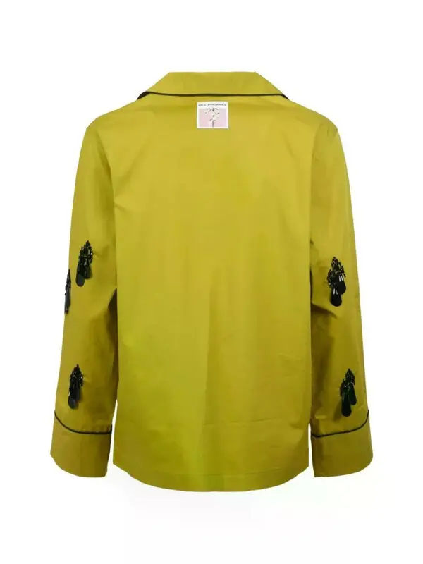 DES_PHEMMES Embellished Contrast-piping Shirt - Yellow