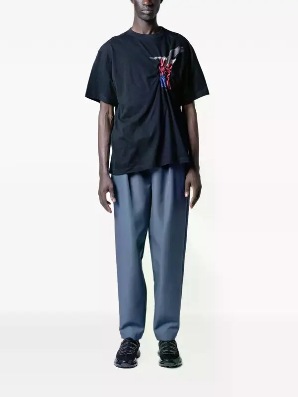 YOSHIOKUBO Eagle-print Ruched T-shirt