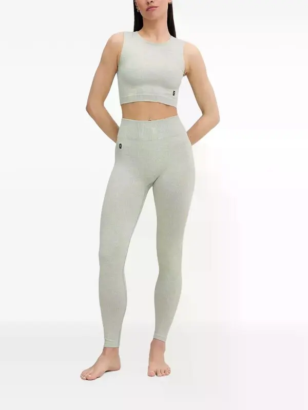 On Ribbed-knit High-waisted Leggings - Green