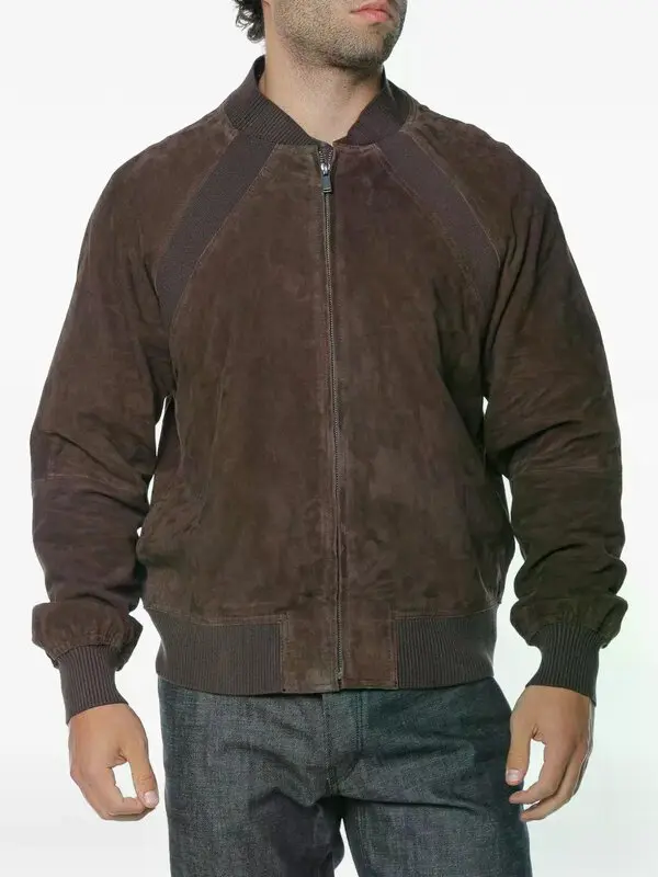 TRUSSARDI Suede Bomber Jacket