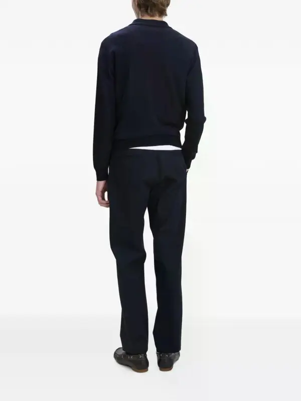 A.p.c. Logo-embroidered Long-sleeve Polo Shirt