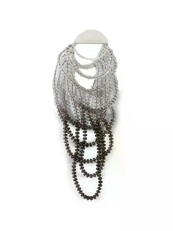 Emporio Armani Ombré Effect Multi-strand Beaded Necklace - Grey