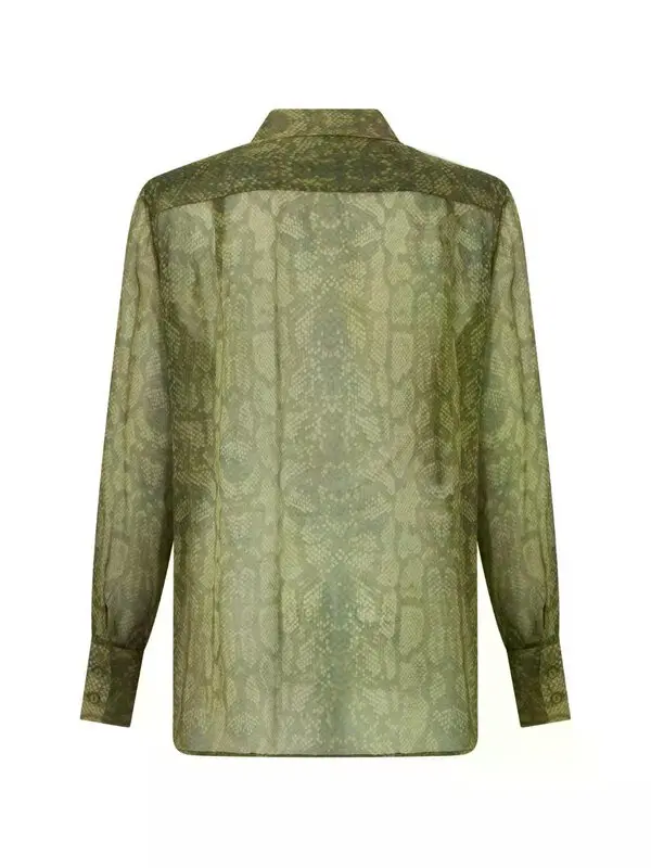 Alberta Ferretti Silk Snake-print Shirt