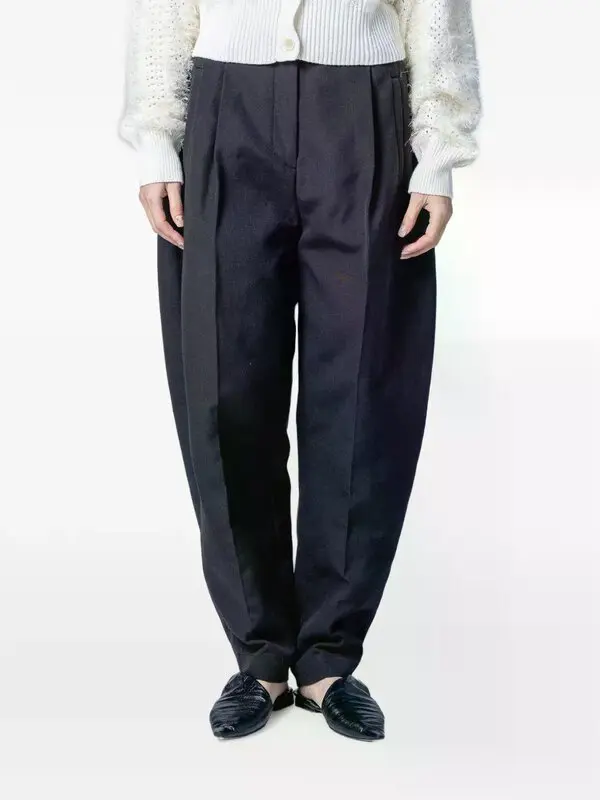 MULLER OF YOSHIOKUBO Side-tuck Tapered Trousers - Black