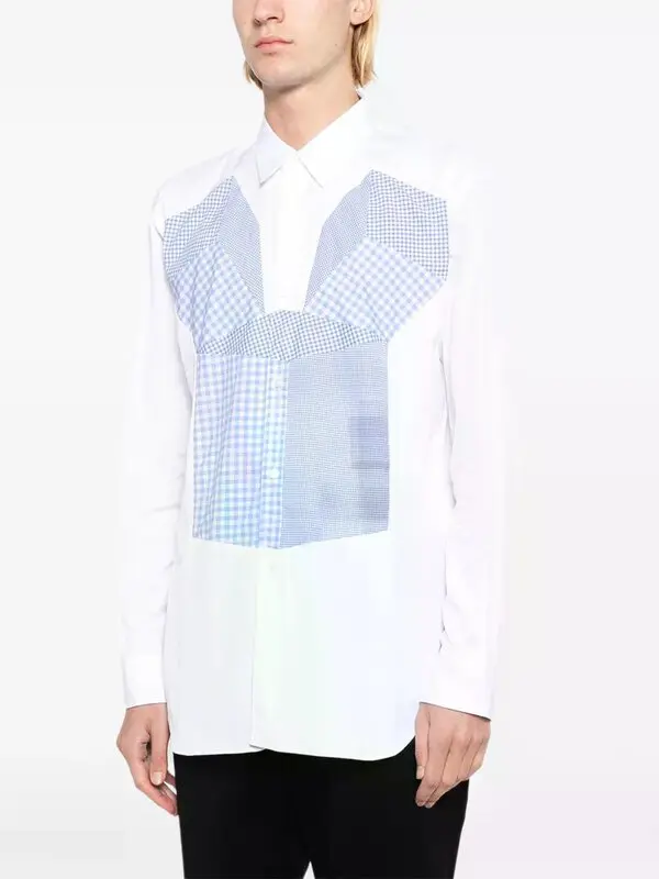 Comme Des Garçons Patchwork Gingham-print Shirt