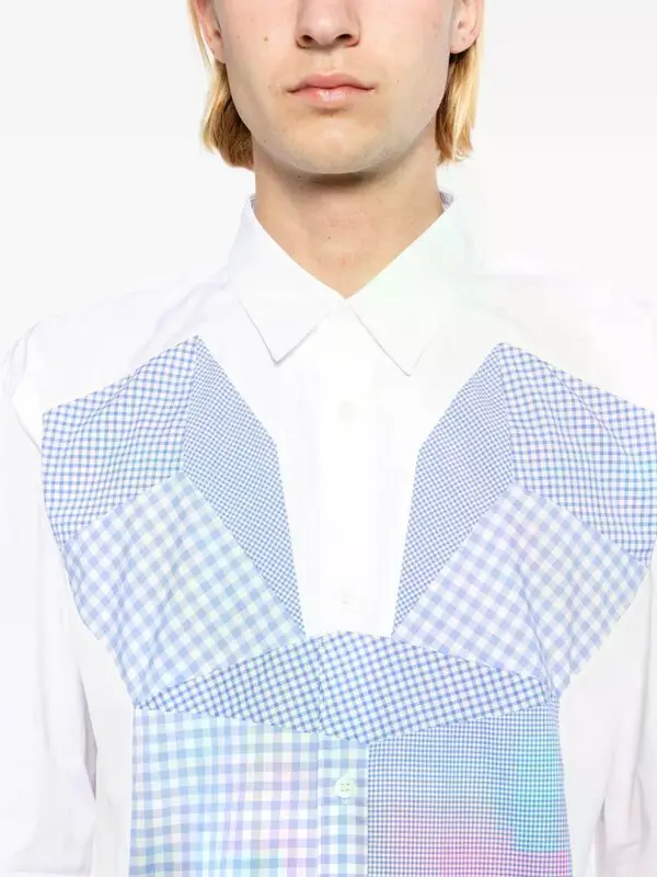 Comme Des Garçons Patchwork Gingham-print Shirt