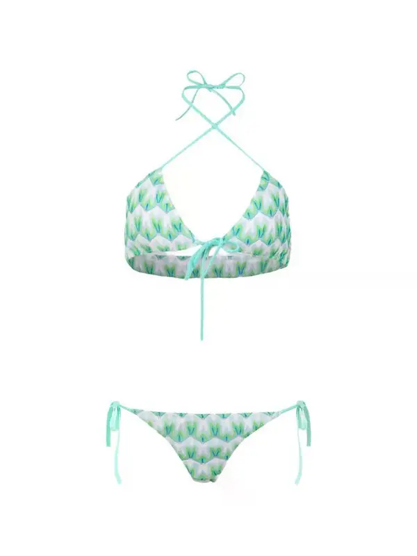 Missoni Zigzag-knit Triangle Bikini