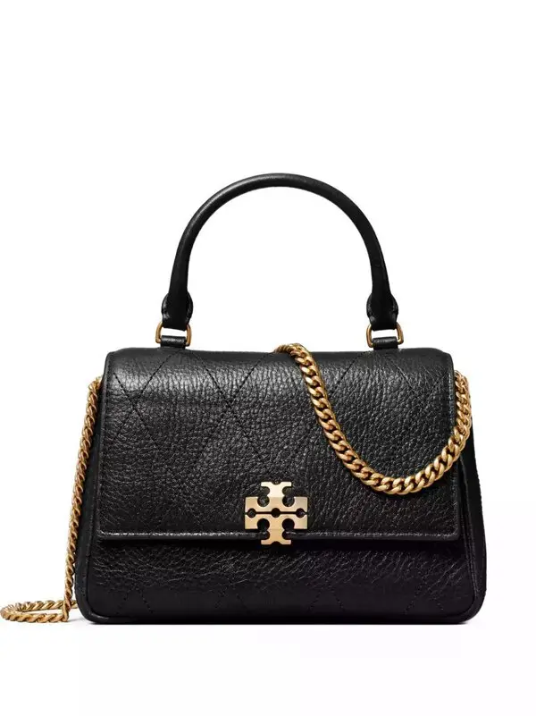 Tory Burch Mini Charlie Quilted Top-handle Cross Body Bag - Black