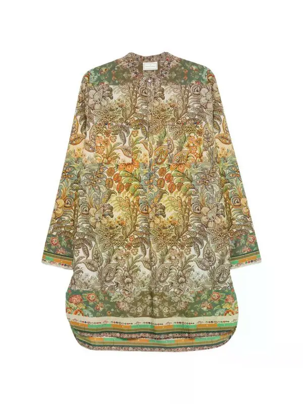 PIERRE-LOUIS MASCIA Floral Print Mini Dress - Green